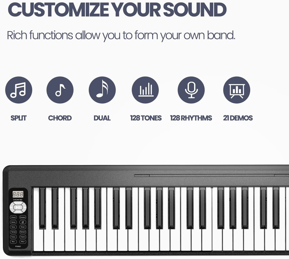 Piano Keyboard 61 Keys Folding Digital Piano – Furnibear