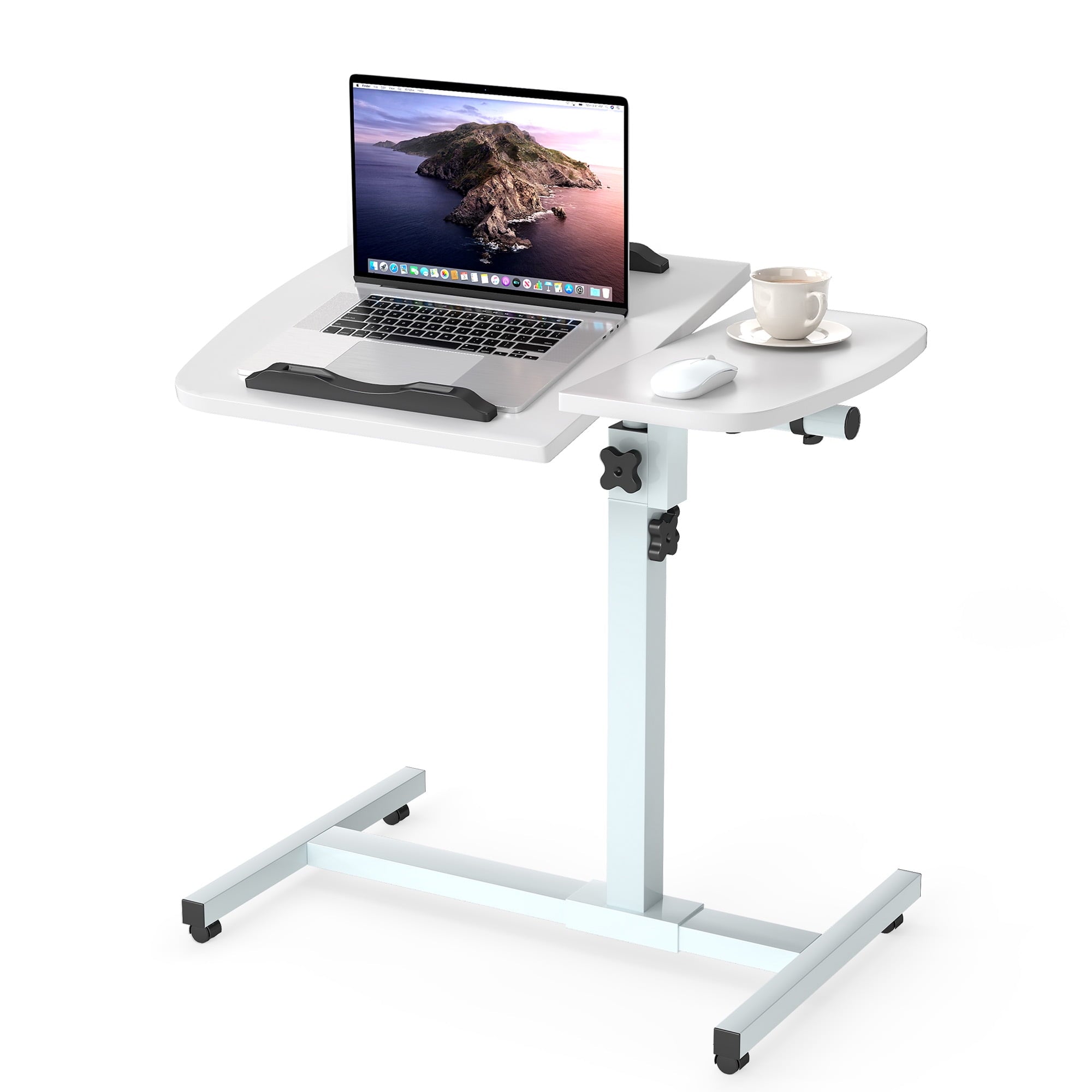 Furnibear Small Mobile Standing Desk, Height Adjustable Table with Whe