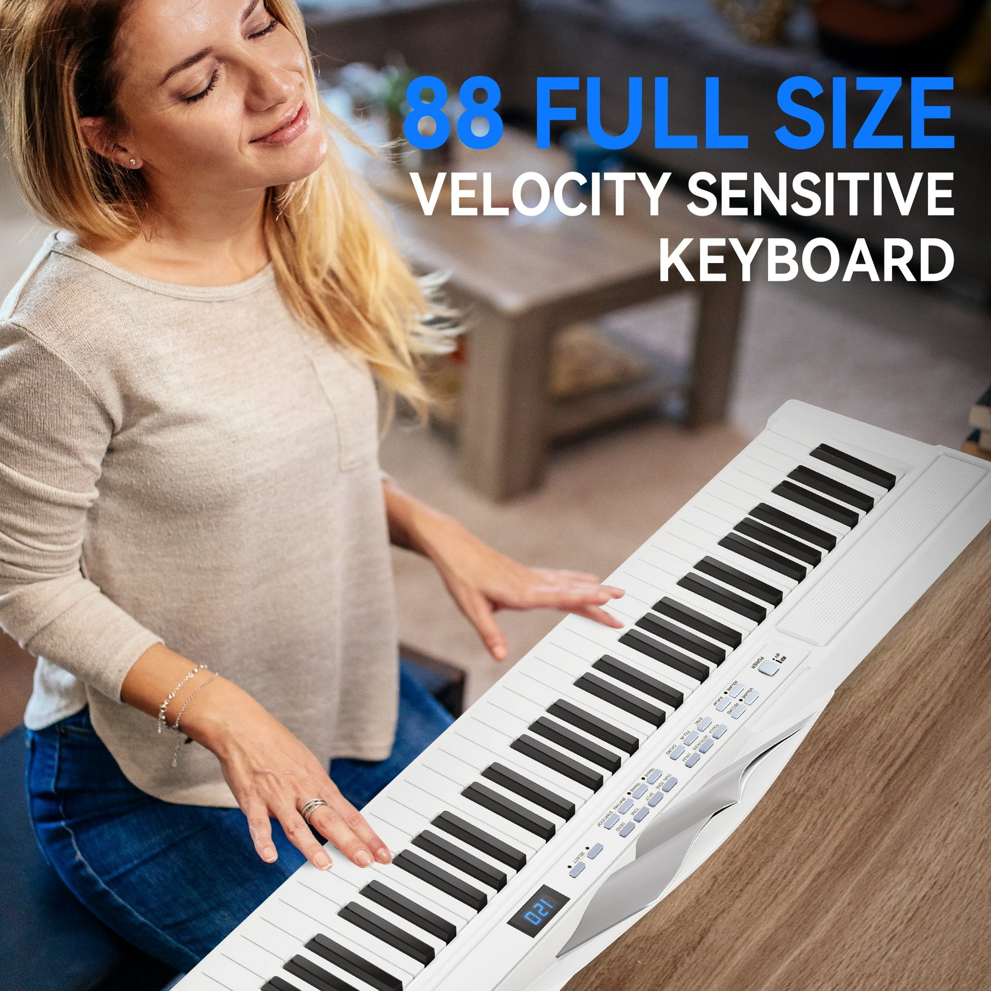 Furnibear 88 Key Piano Keyboard Semi Weighted Electric Keyboard Piano