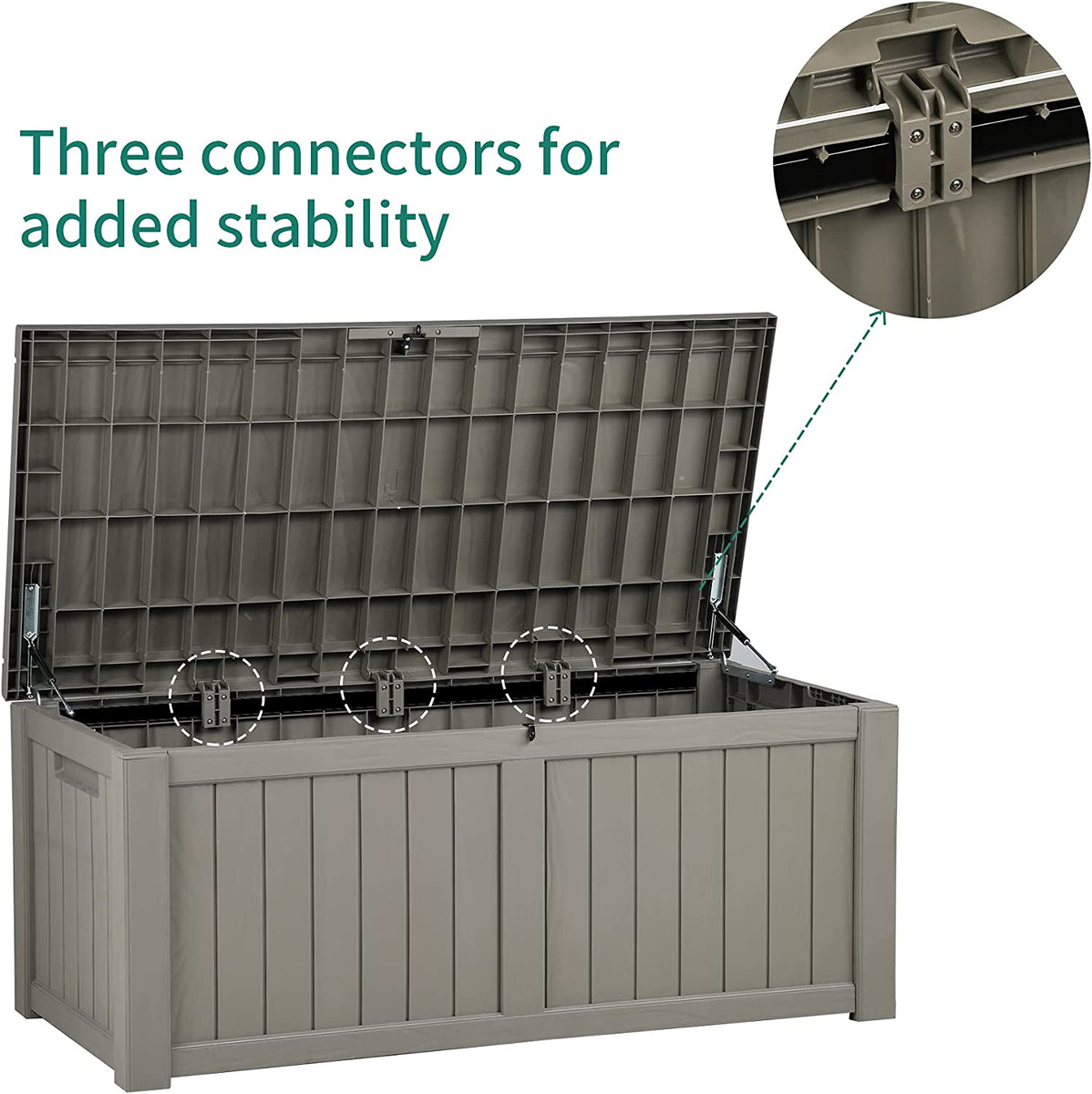 120 Gallon Outdoor Storage Deck Box Large Resin Patio Storage for Outd ...
